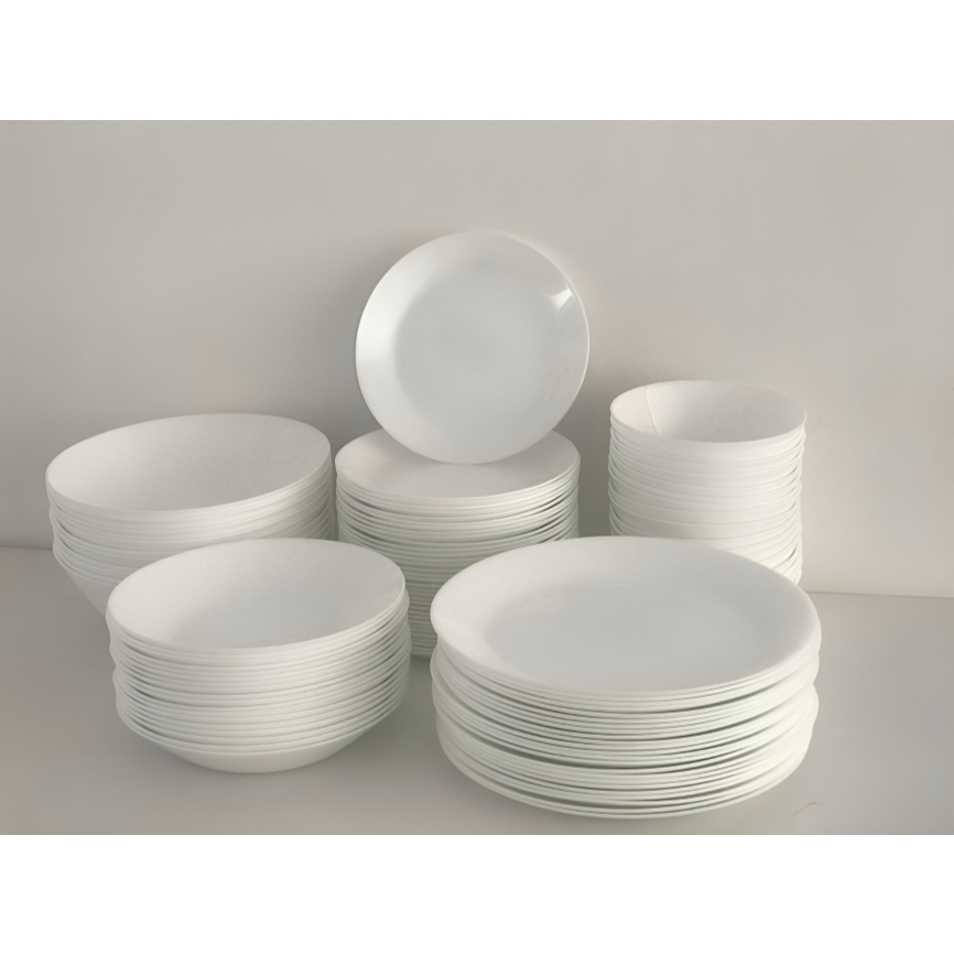 OFTAST Ikea Plate and Bowl White Tempered Glass Tableware Dinnerware ...