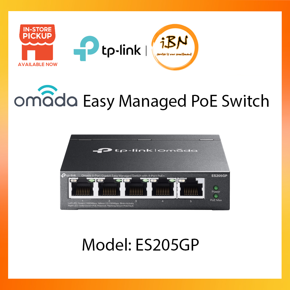 TP-Link ES205GP Omada 5-Port Gigabit Easy Managed Switch with 4-Port ...