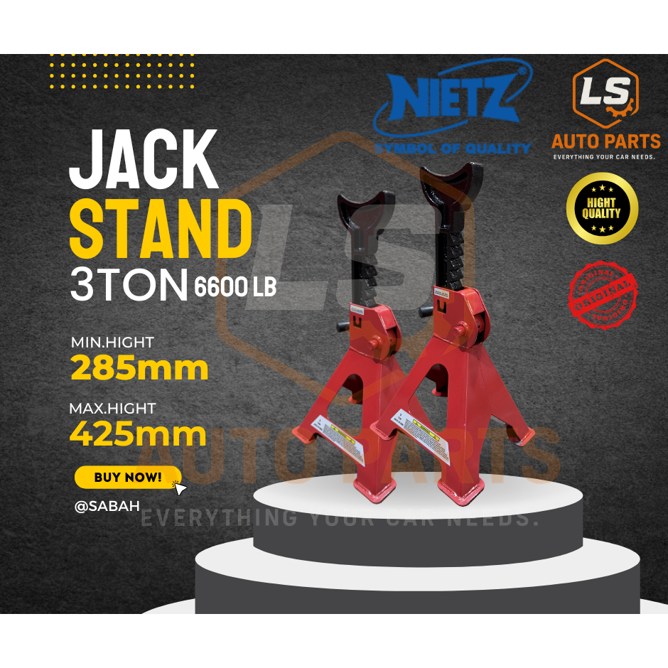 (NIETZ) 3 Ton Jack Stand Car Jack Jack Kereta Jek Kereta 千斤顶支架 (2pcs ...