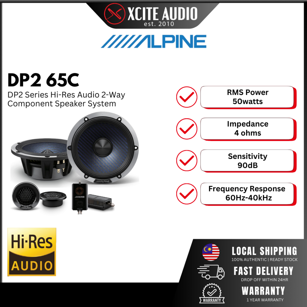 Alpine DP2-65C - DP2 Series (Hi-res Certified) 2-way Car Component ...
