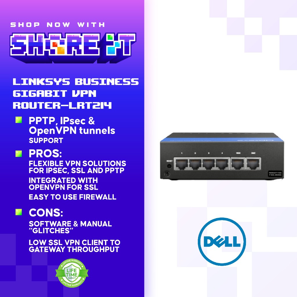 Linksys LRT214 Dual WAN Business Gigabit VPN Router LRT214-AP | Shopee ...