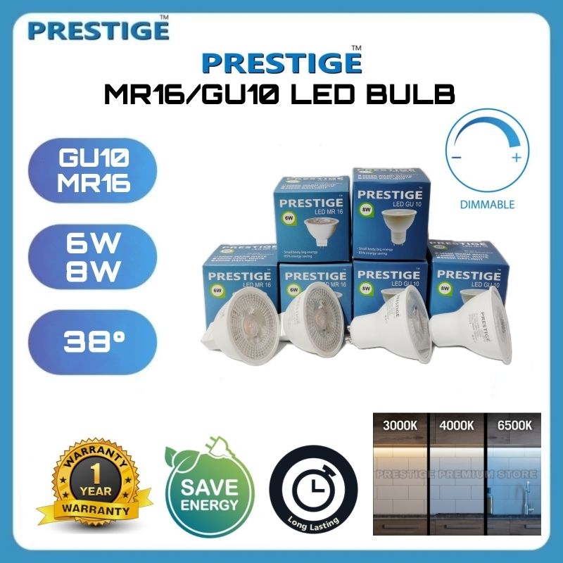 (NEW)PRESTIGE PREMIUM DIMMABLE 8W GU10 LED/6W MR16 240V LED BULB/LED ...