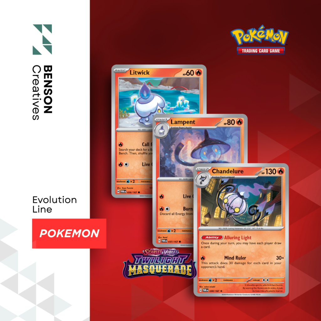 Litwick, Lampent, Chandelure (Evolution Line) [Twilight Masquerade ...
