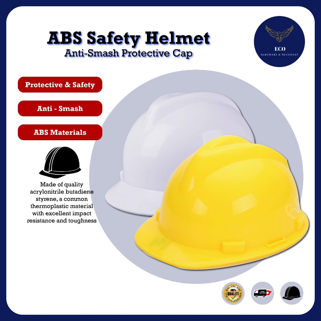 ABS Safety Helmet Protective Cap Worker Construction Head Protection ...