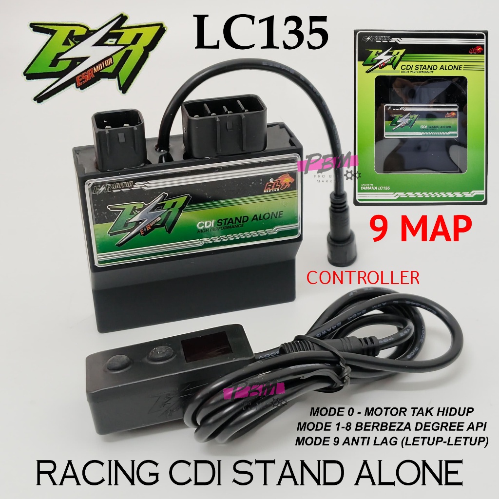 LC135 V1-V7 100% ORIGINAL ESR RACING CDI STAND ALONE 9 MAP PNP USE ...