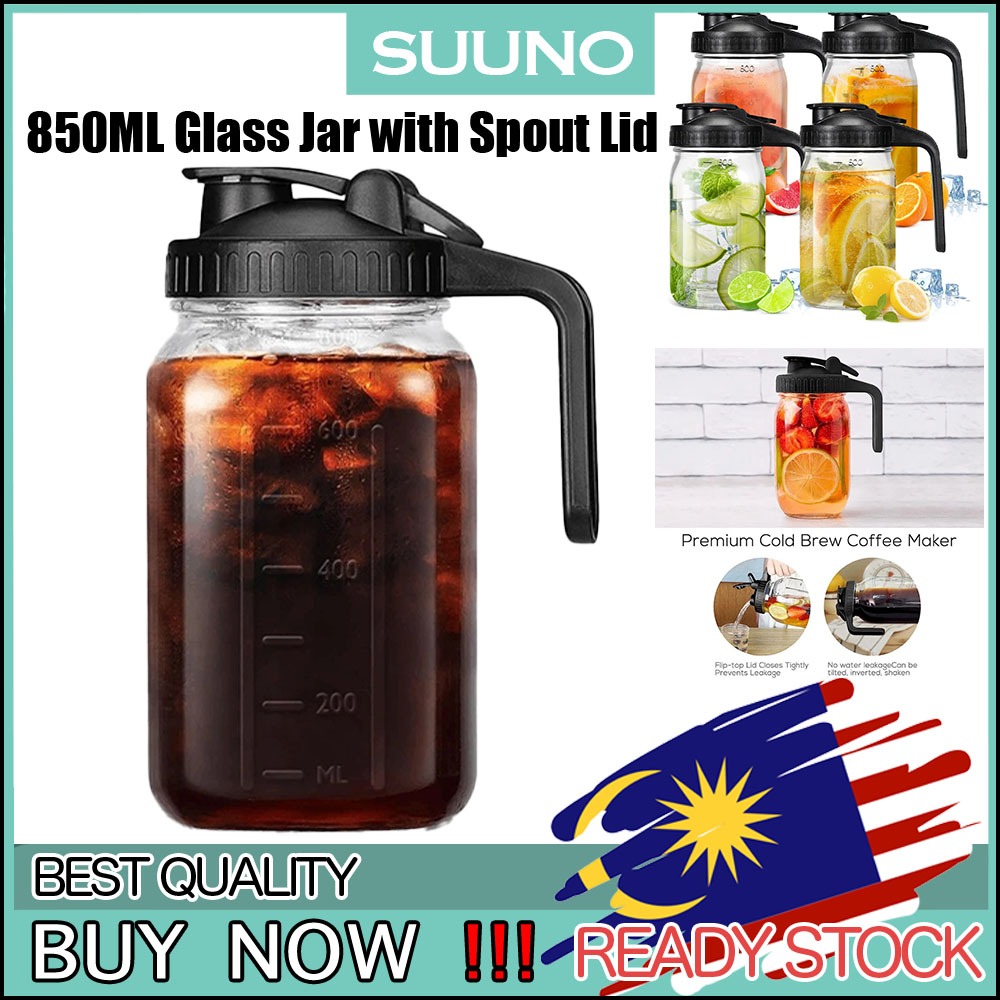 850ML Mason Jar Pour Spout Lid Glass Pitcher Breast Milk Pitcher ...