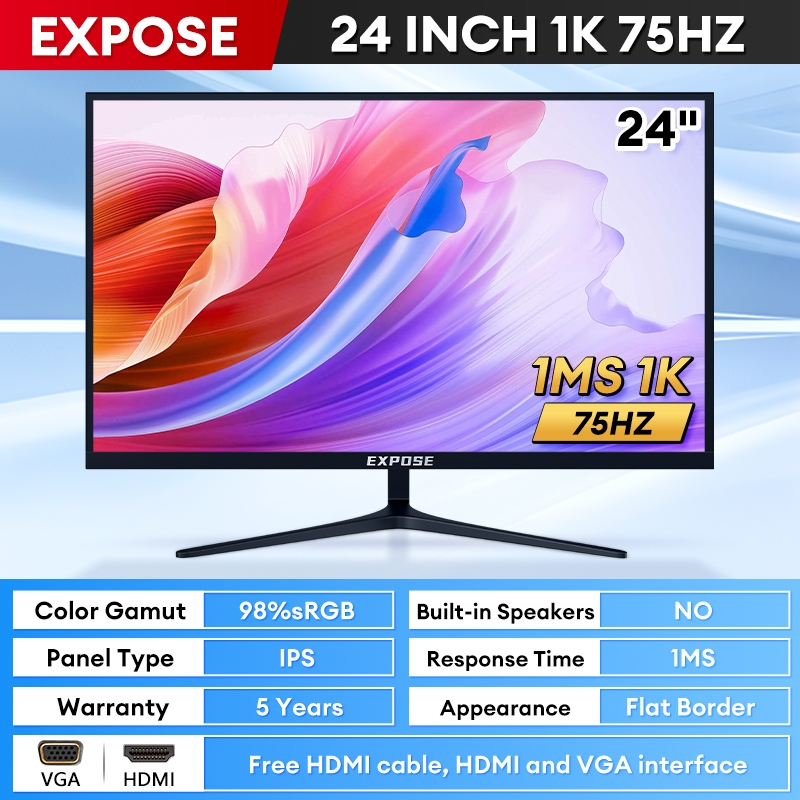 RUBY Monitor PC Monitor 24 Inch 27 Inch 4K/2K IPS 1ms Office/Gaming ...