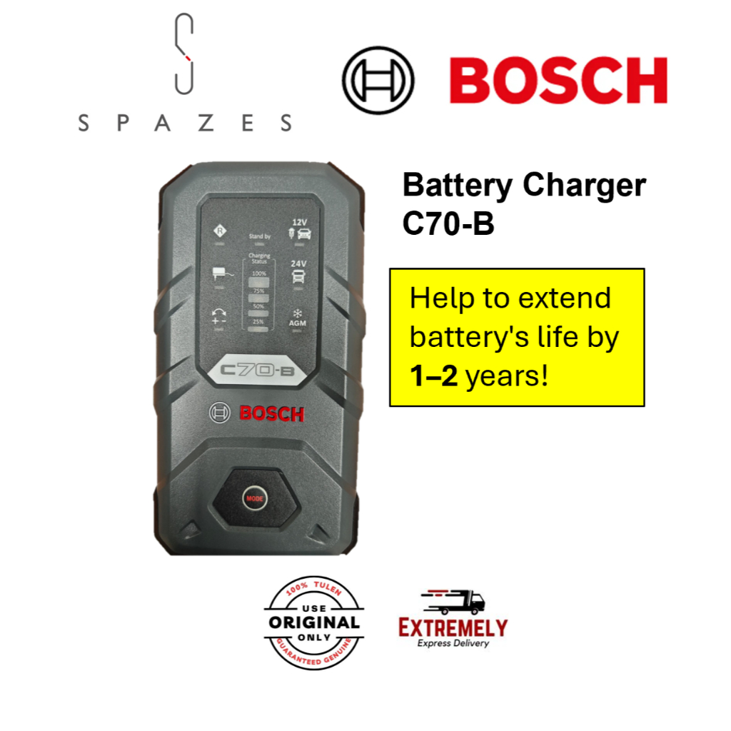 Bosch Battery Charger C70-B for Motorcycle, Cars & trucks. 12V & 24V ...