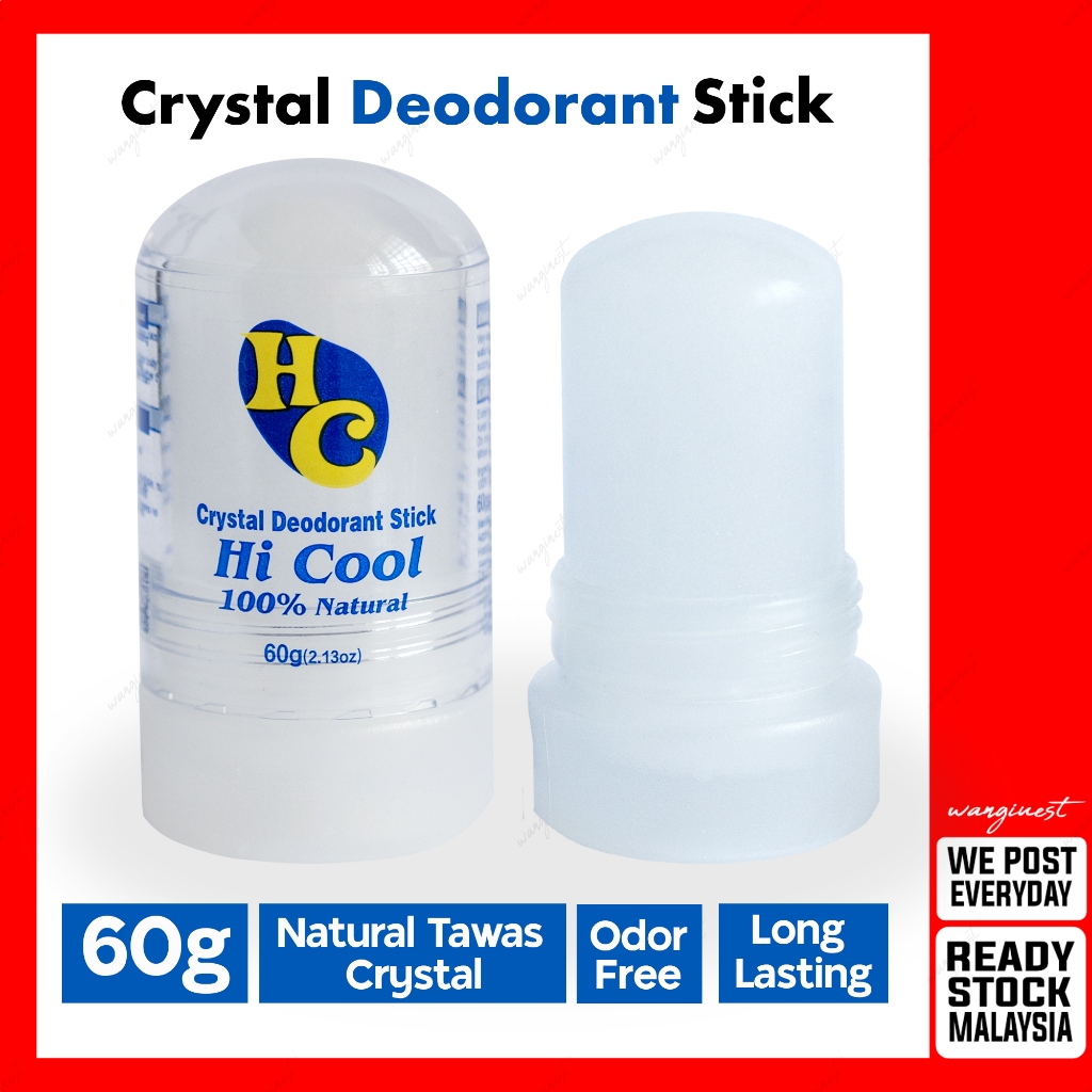 Hi Cool Deodorant Natural Stick Tawas Batu Crystal 60g – Odor-Free ...