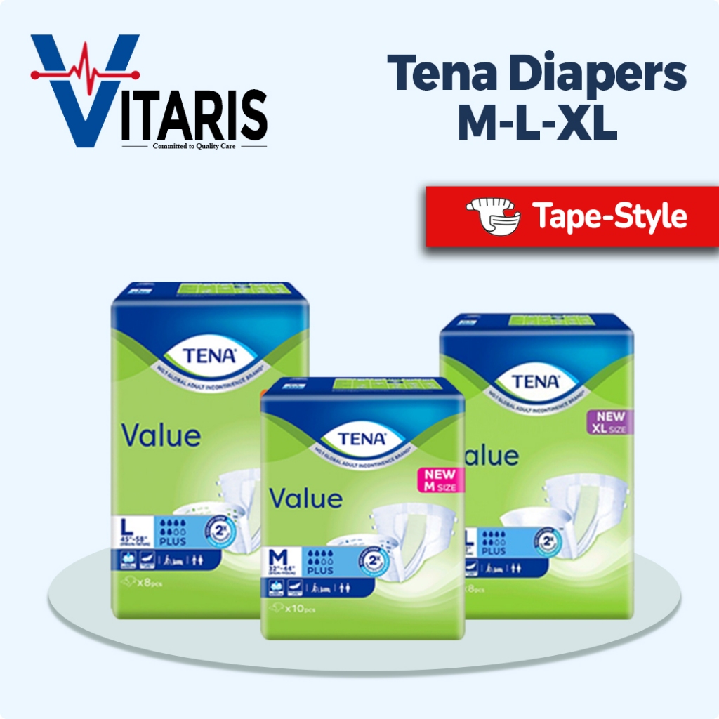 Tena Value Tape Adult Diapers (1 Pack) - M10, L8, XL8 | Shopee Malaysia