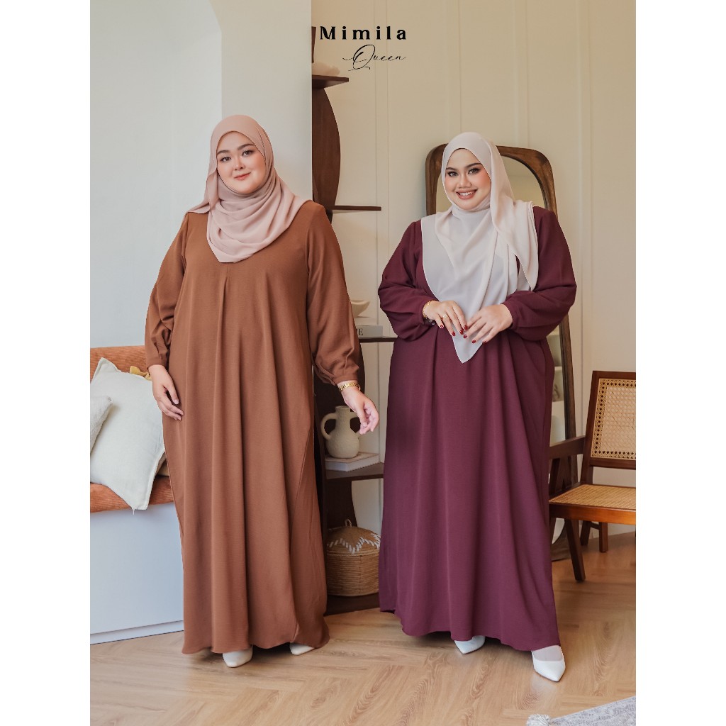 MIMILA QUEEN Abaya Humaira | Plus Size Longgar Ironless UMRAH/HAJI ...