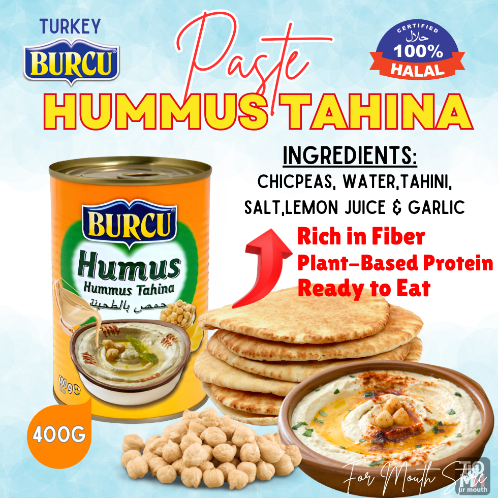 400/800g Burcu Hummus Tahina Humus Tahini Hummus Tahini Kacang Kuda ...