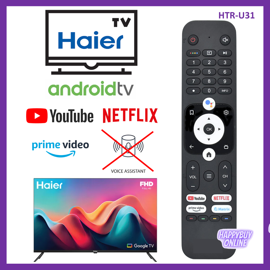 Compatible Haier UHD Android Google TV Remote Control HTR-U31 Smart Google TV Remote Haier ...