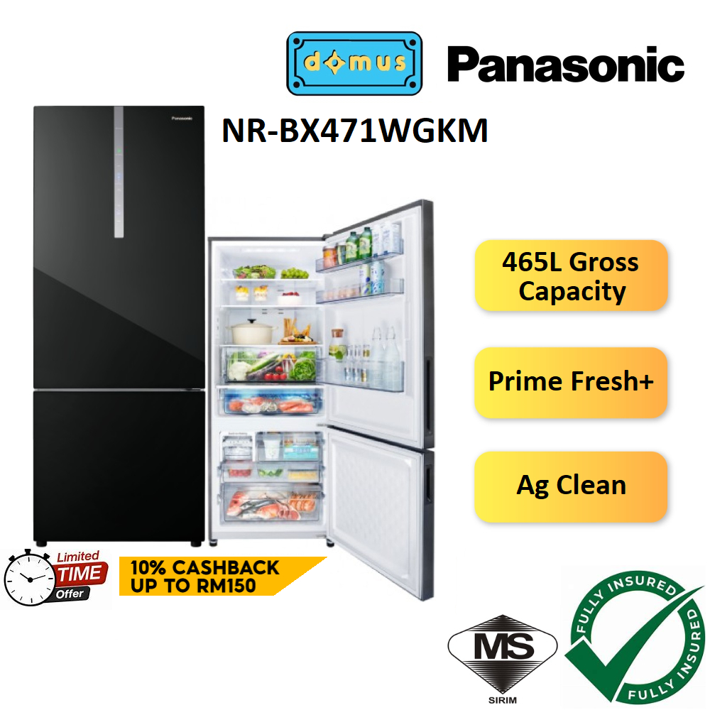 Panasonic Refrigerator 2 Door Inverter 465L Fridge Bottom Mount Freezer ...