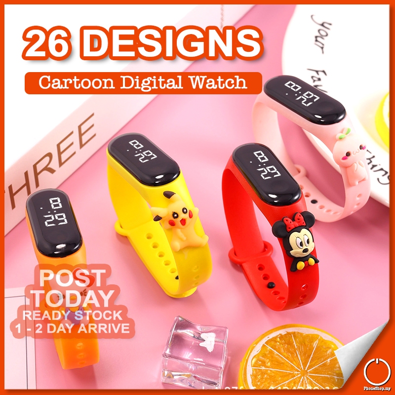 𝐓𝐎𝐔𝐂𝐇 𝐒𝐂𝐑𝐄𝐄𝐍 Kids Cartoon Watch LED Digital Silicone Wristband Boys ...