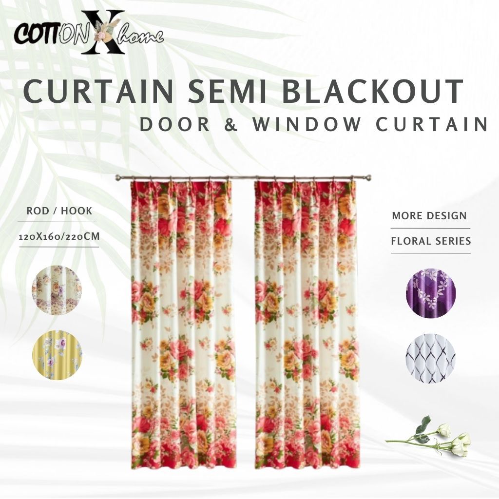 #31 120X220CM C92-C159 Modern Langsir Curtain Semi Blackout Langsir ...