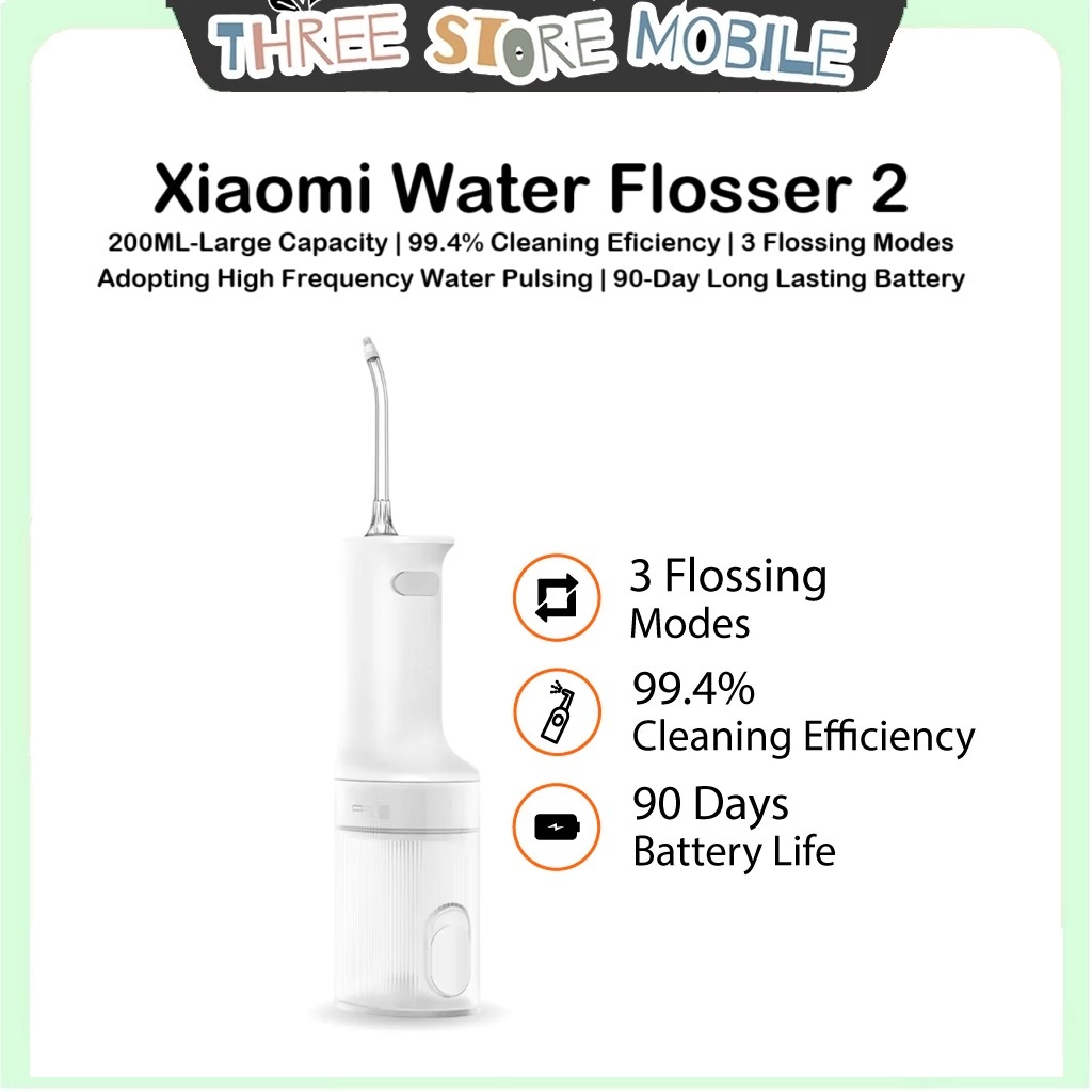 Xiaomi Water Flosser 2 (200mL Water tank | 3 Flossing Modes | Portable ...
