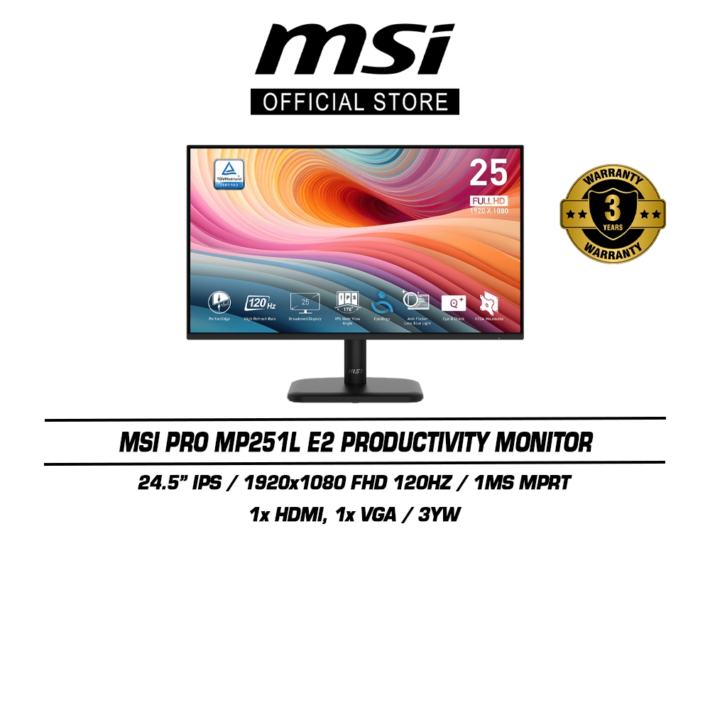 MSI PRO MP275 E2 Business & Productivity Monitor (27" | FHD | 120Hz ...