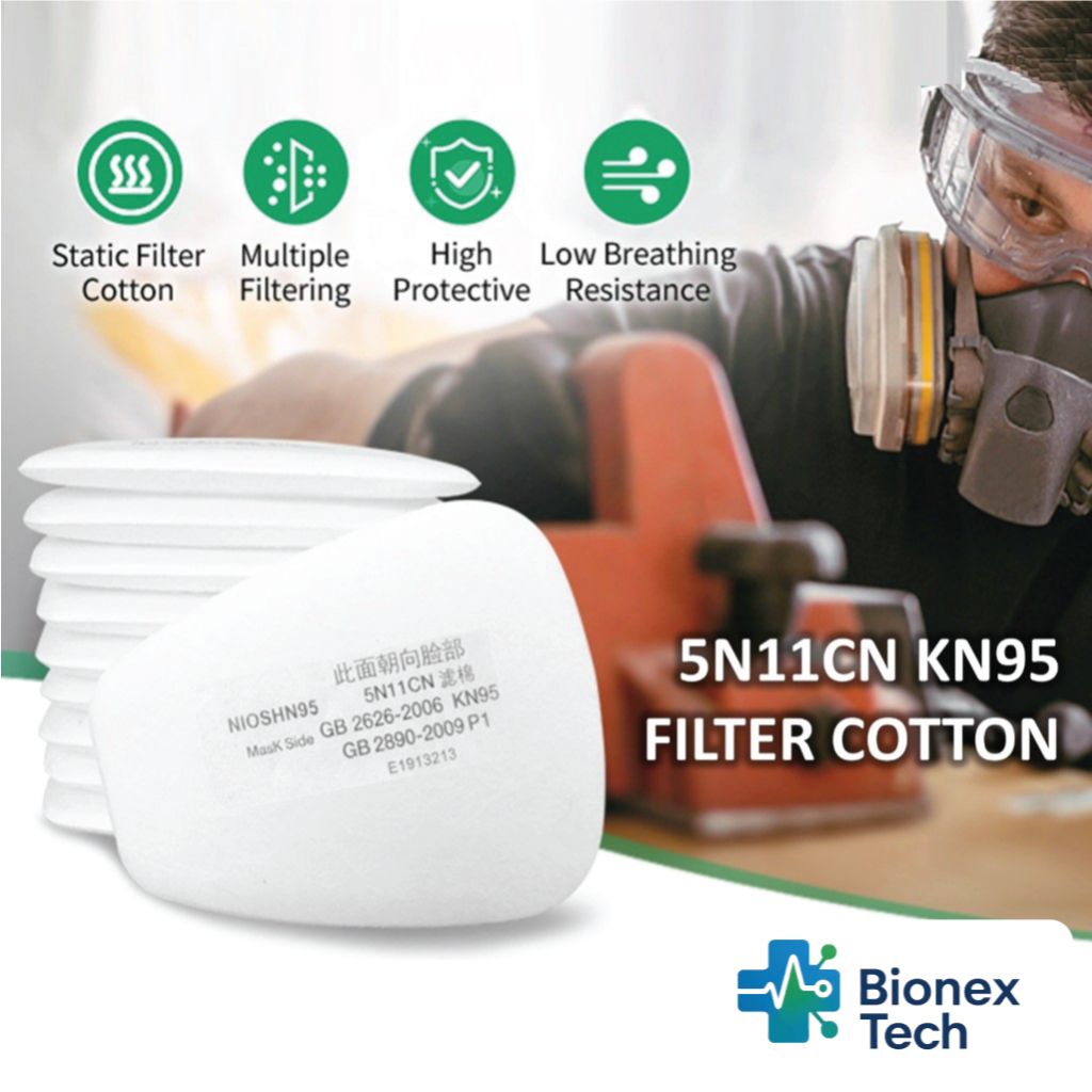 (10 PCS) 5N11CN Filter Cotton KN95 Gas Mask Replacement Particulate ...