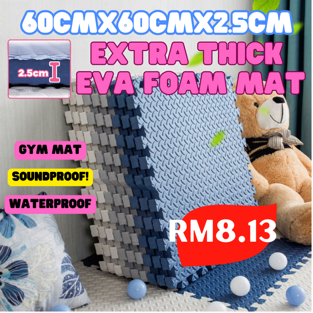 60CM X 60CM X 2.5CM EVA BABY MAT GYM MAT FITNESS YOGA BUNYI KALIS AIR ...