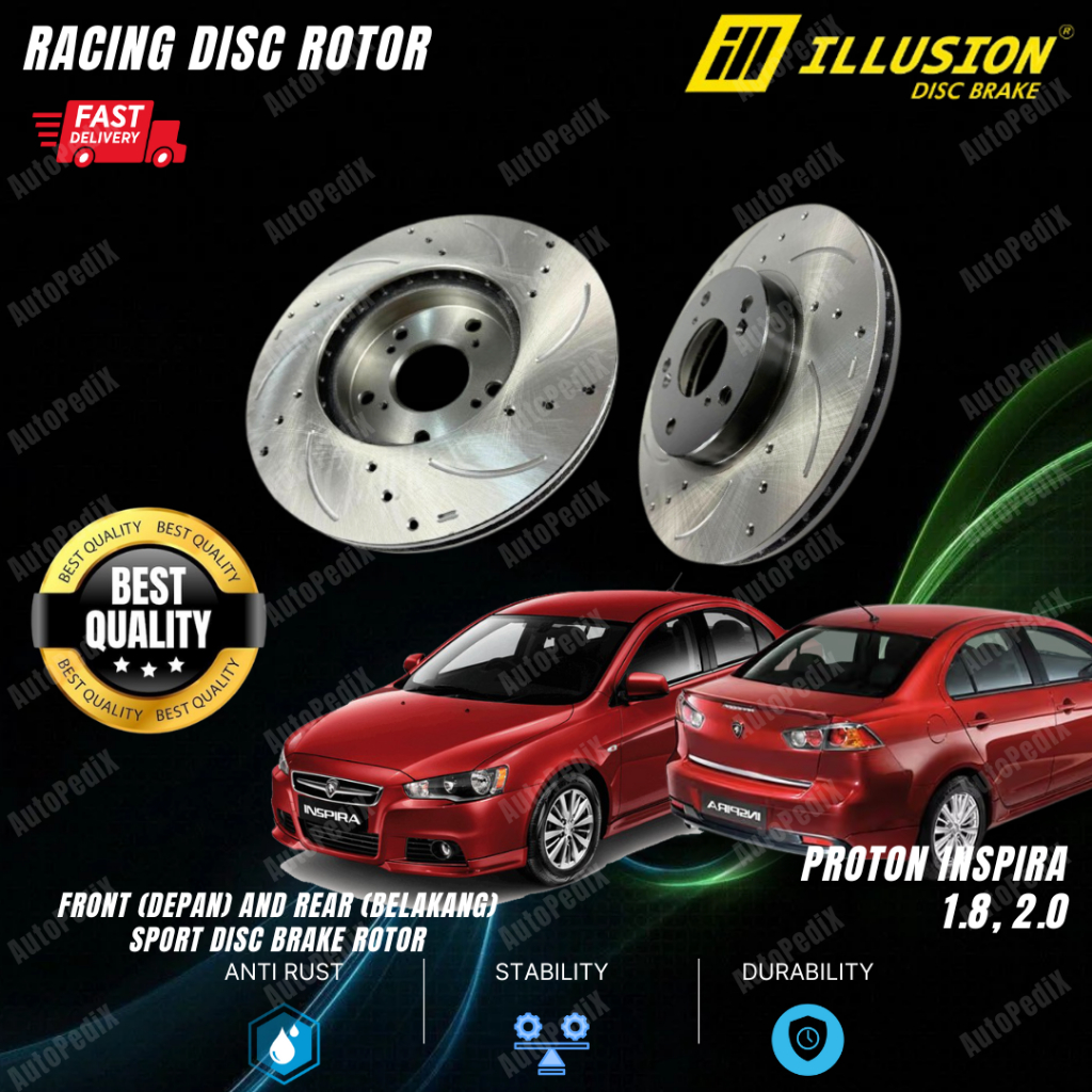 ILLUSION PROTON INSPIRA 1.8, 2.0 FRONT & REAR (DEPAN & BELAKANG) DISC ...