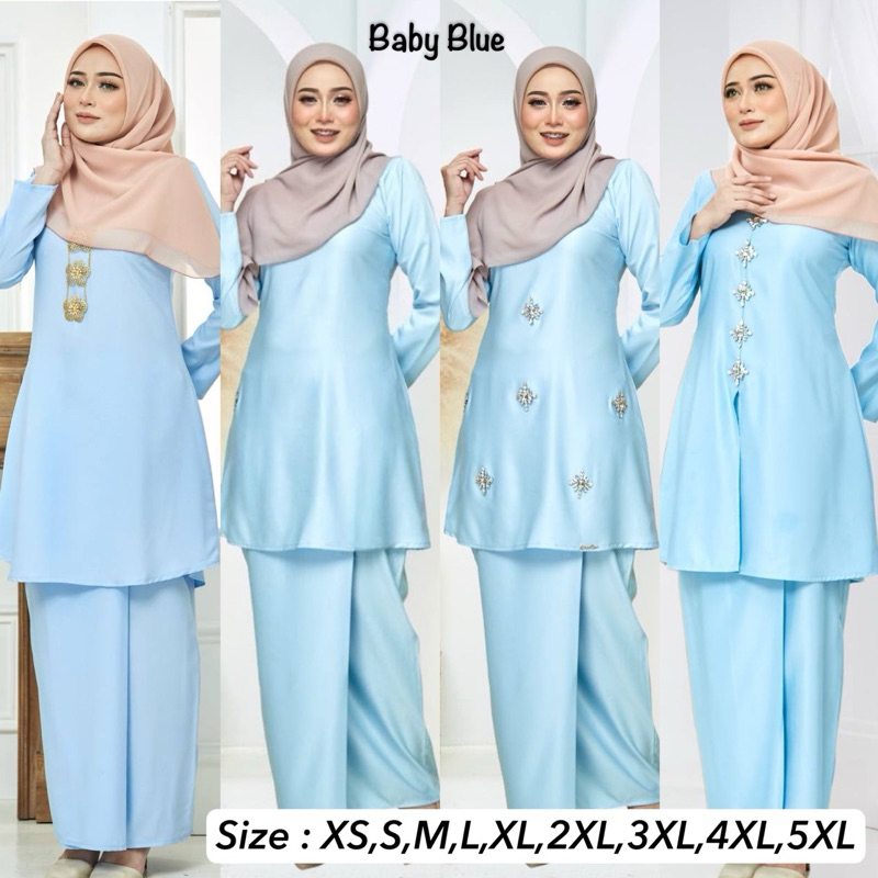 💥SIZE XS-5XL) TEMA SEDONDON BAJU KURUNG BABY BLUE RAYA 2025 | KURUNG ...