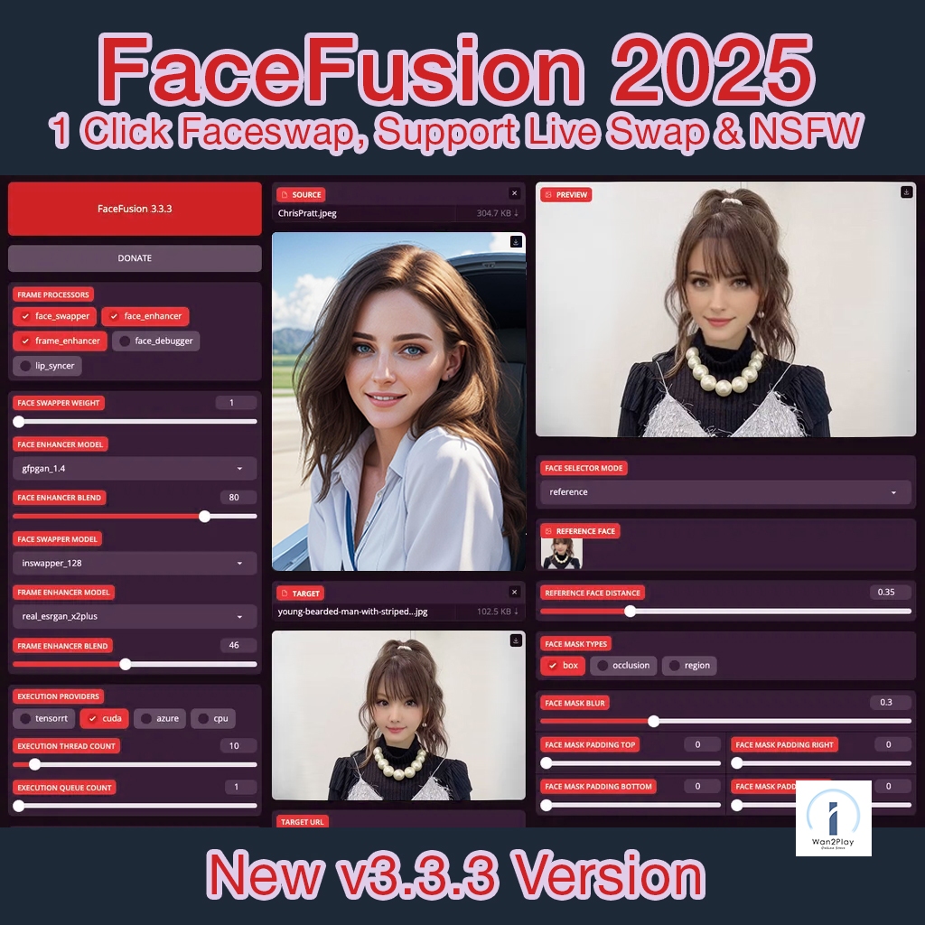 Ai Faceswap 2025 Software Facefusion Webui Plug & Use PC Full Set | Deepfake | Stable Diffusion ...
