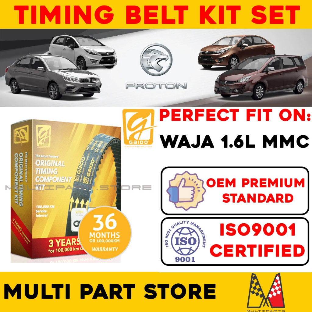 【Gaido】Timing Belt Kit Set Proton Waja MMC 1.6 4G18 | Shopee Malaysia