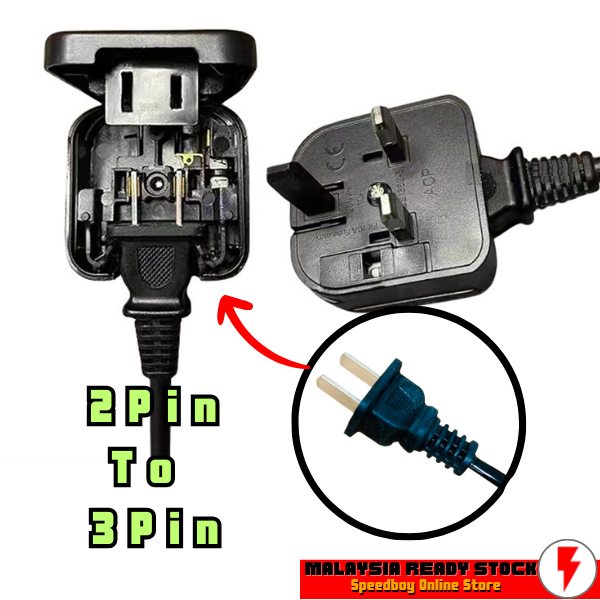 US 2 Pin to UK 3 Pin Portable Conversion Plug Travel Adapter | Shopee ...