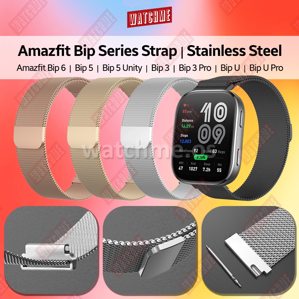 Amazfit Bip Series Strap, Stainless Steel Milan Loop 22mm 20mm ...