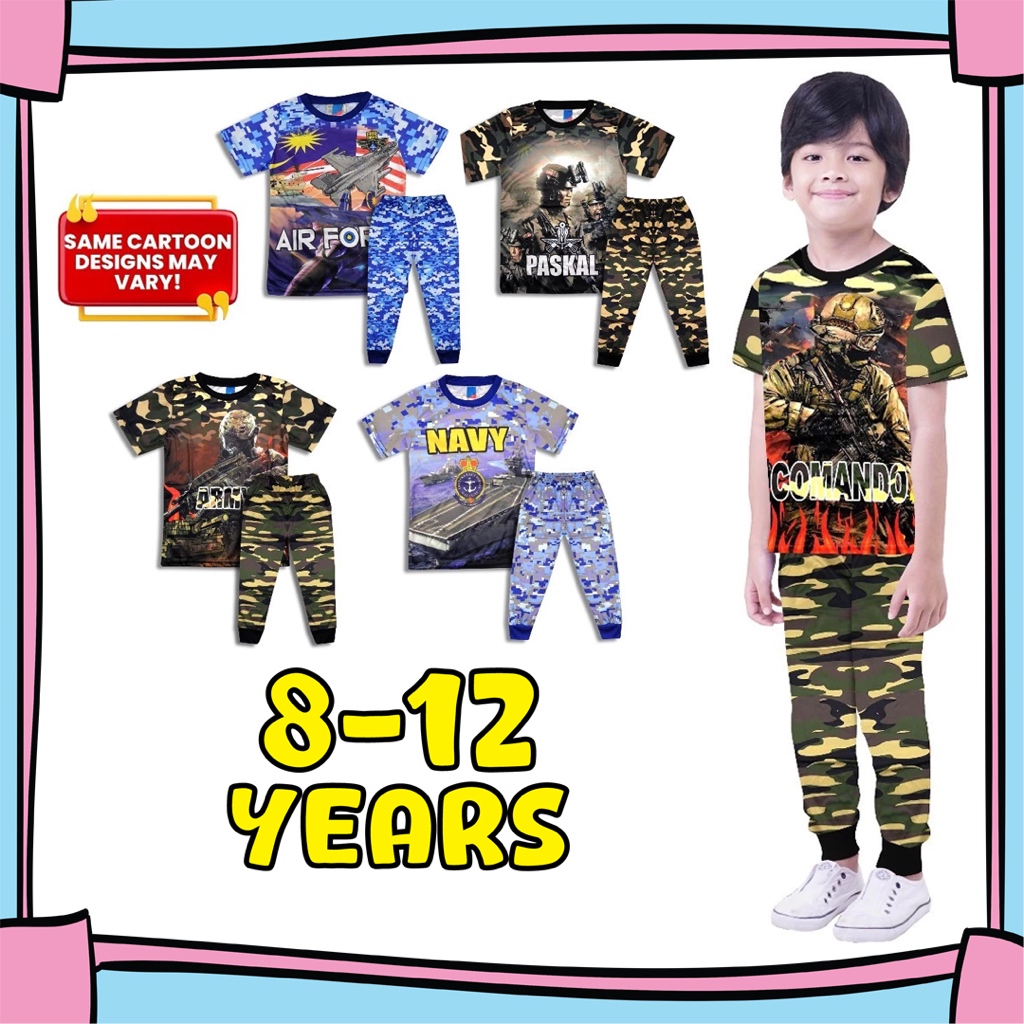 (8-12Y) Full Print PERAJURIT SERIES Microfiber Pajamas Random Design ...