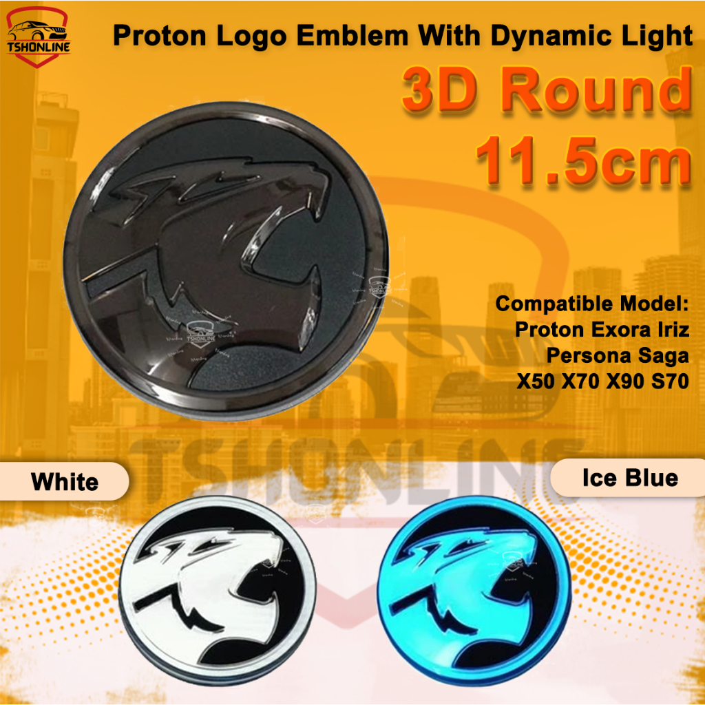 Proton LED Logo Exora Iriz Persona Saga X50 X70 X90 S70 3D Round 11.5cm ...