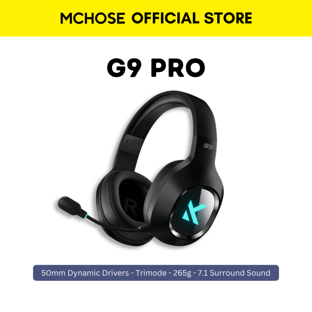MCHOSE G9 Pro Wireless Gaming Headset 3 Modes Connection/50mm Dynamic ...