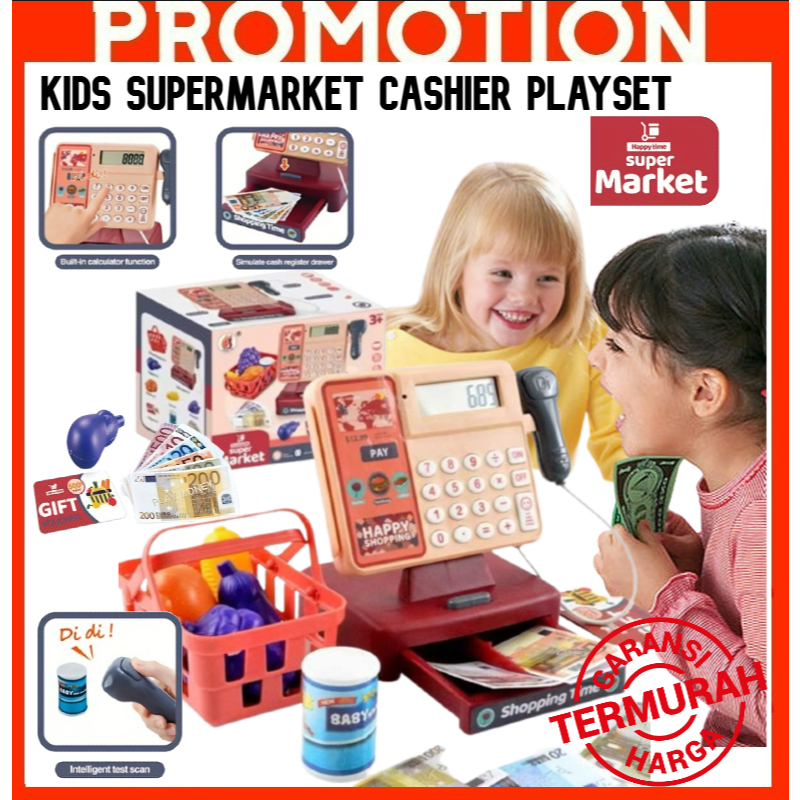 ~Ship From KL~ Cashier Machine Toys Pretend Play Set Supermarket Cash ...
