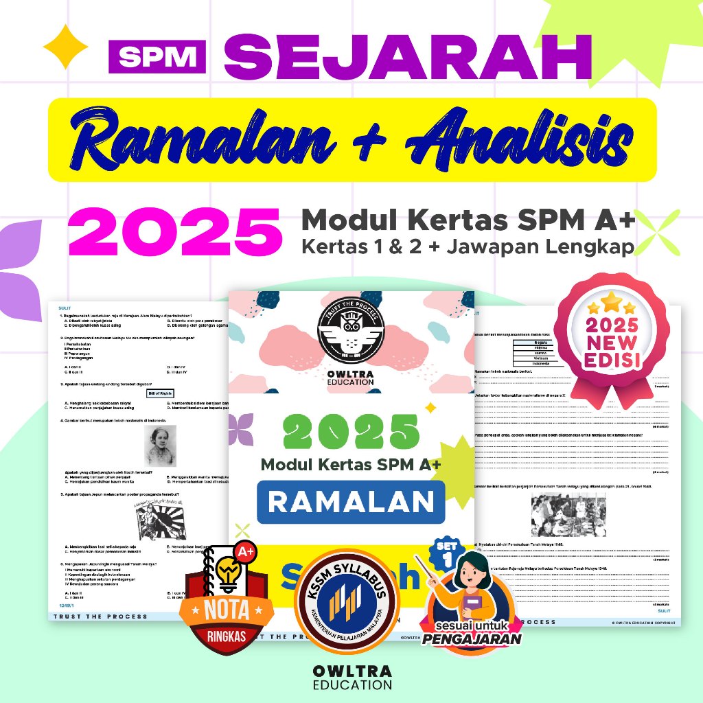 (PDF) Sejarah SPM Ramalan Modul 2025 SPM A+ (Kertas 1 + 2) (NO DELIVERY ...