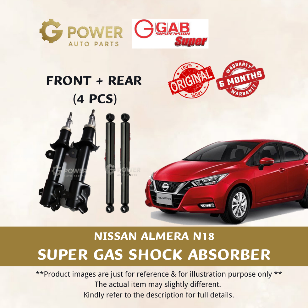 NISSAN ALMERA N18 (1.0) ORIGINAL GAB SUPER GAS SHOCK ABSORBER SET ...