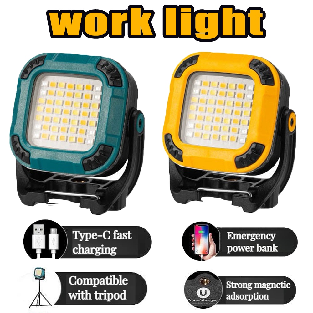 Multi Functional New Cob Work Light Type-C Rechargeable Outdoor Light ...