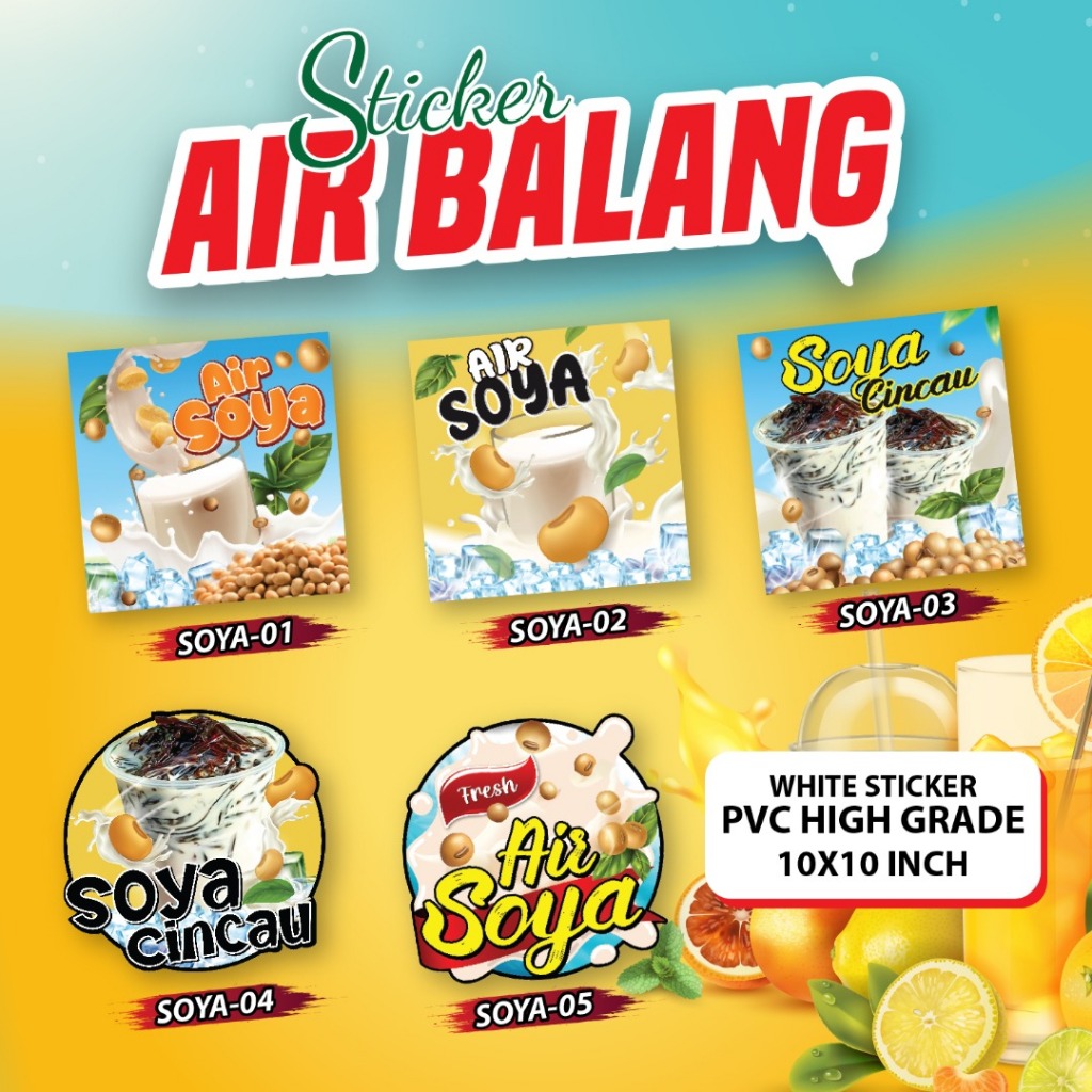 PVC STICKER AIR BALANG SAIZ 10X10 INCI (PELBAGAI DESIGN DAN JENIS AIR ...
