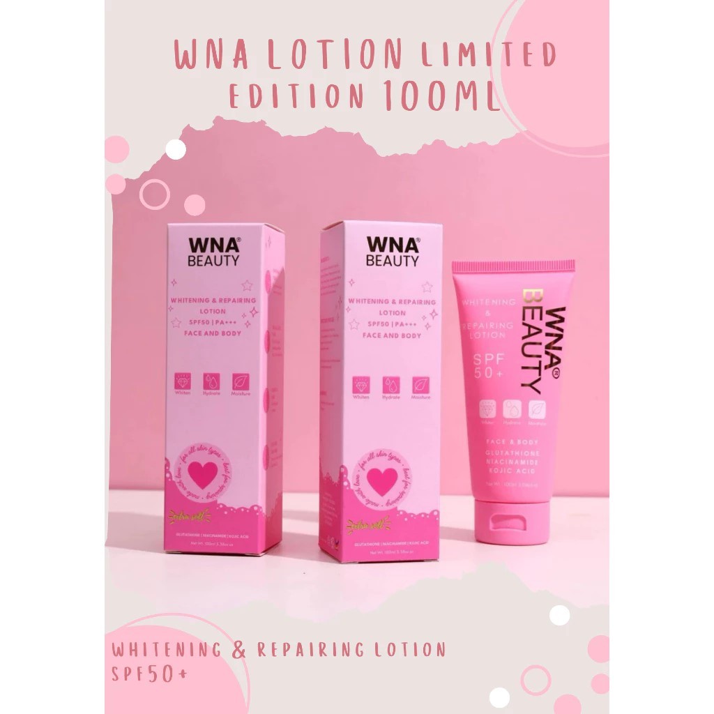 ORIGINAL WNA Whitening & Repairing Lotion 100ml Advance Formula 50ml ...