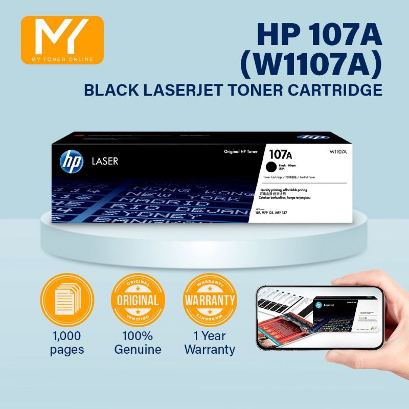 HP 107A / W1107A LASETJET PRO BLACK TONER CARTRIDGE/ FOR PRINTER MODELS ...