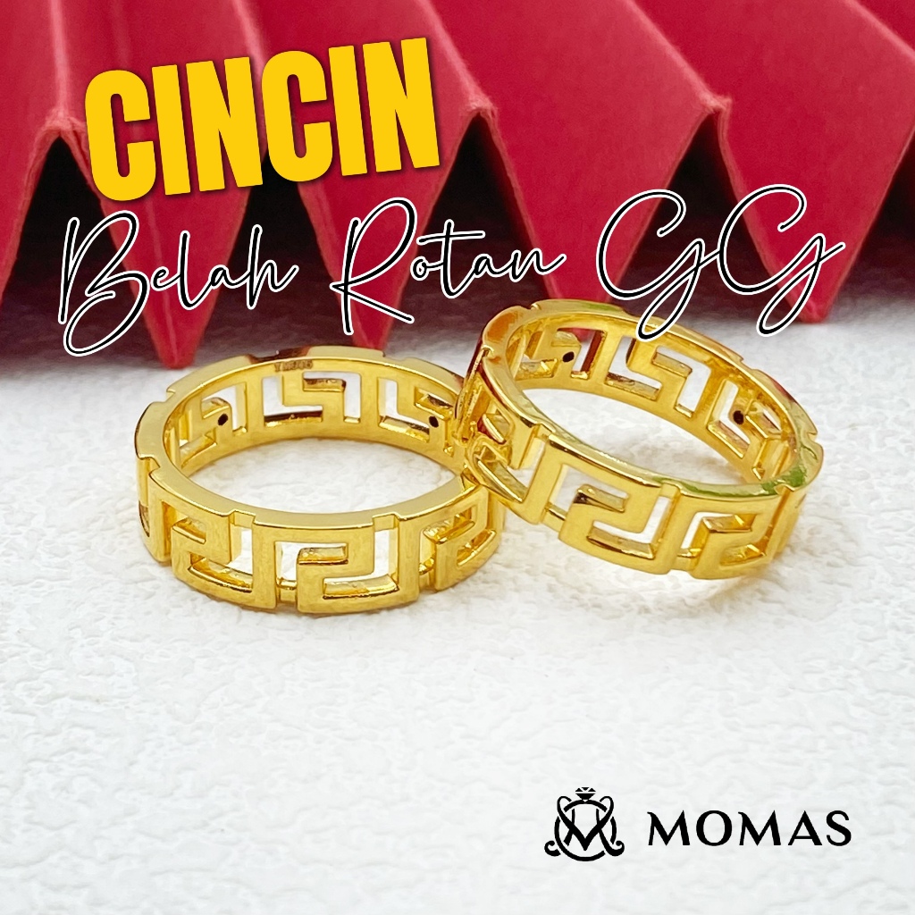 Cincin Belah Rotan GG 5D Emas 916 Original Cincin Emas 916 Bajet Cincin ...