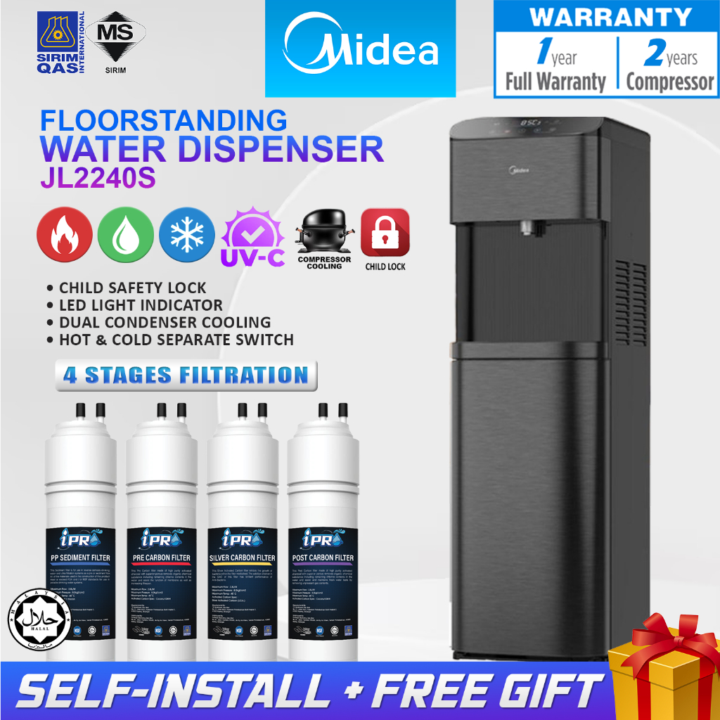 2026 MIDEA Floorstanding UV Water Dispenser Touchscreen Hot & Cold ...