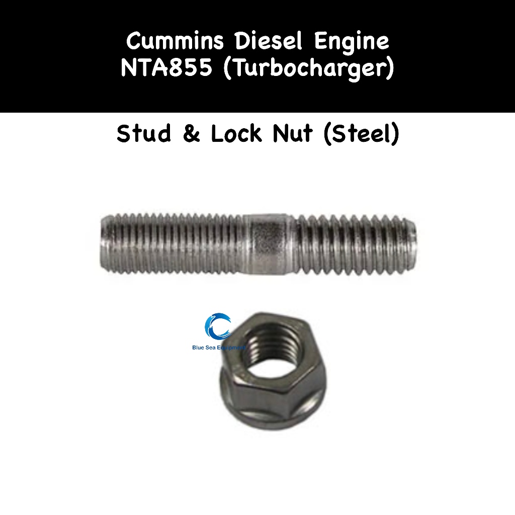Stud Bolt & Steel Nut with Flange for Turbo Mounting Cummins NTA855 ...