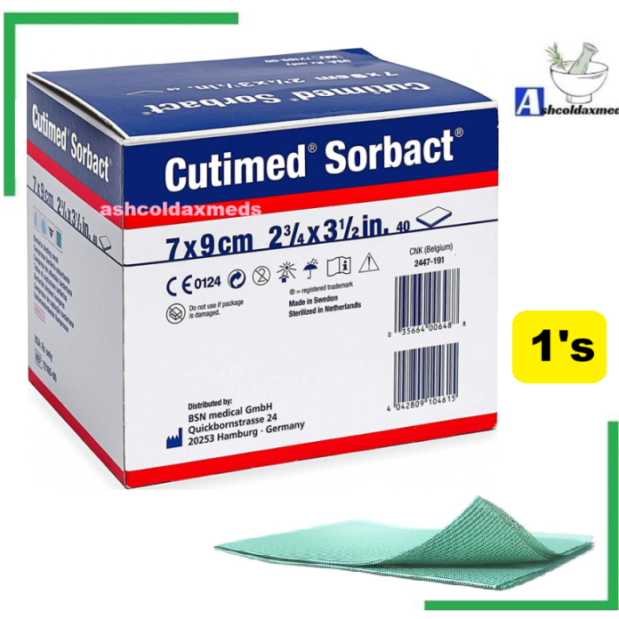 BSN Cutimed Sorbact Dressing Swabs 7cm x 9cm 1 piece (Sterile) | Shopee ...