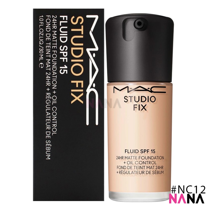 MAC Studio Fix Fluid SPF15 24HR Matte Foundation + Oil Control #NC12 ...