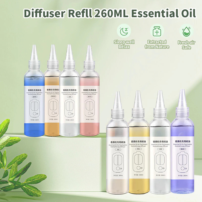 260ml Aromatherapy Refill Essential Oil Aroma Diffuser Refill Liquid Perfume Dedicated Household ...
