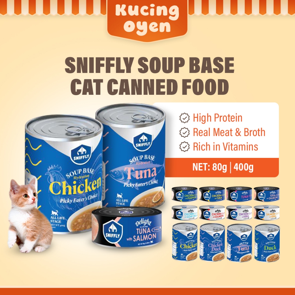 Sniffly Cat Canned Food 80g Cat Wet Food Grain Free Milk Soup Base/Pate ...