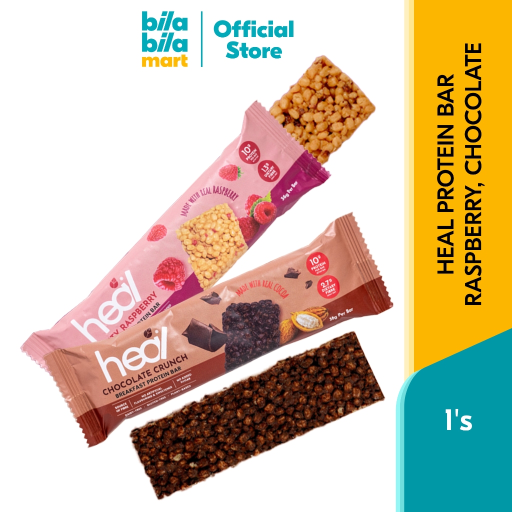 (HALAL) Heal Breakfast Protein Bar (Raspberry, Chocolate Crunch) 1's ...