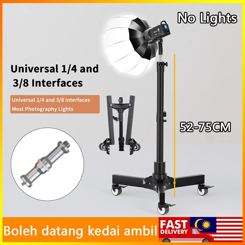 75CM Foldable Light Stand With 3pcs Casters Wheel Dual-use Background ...