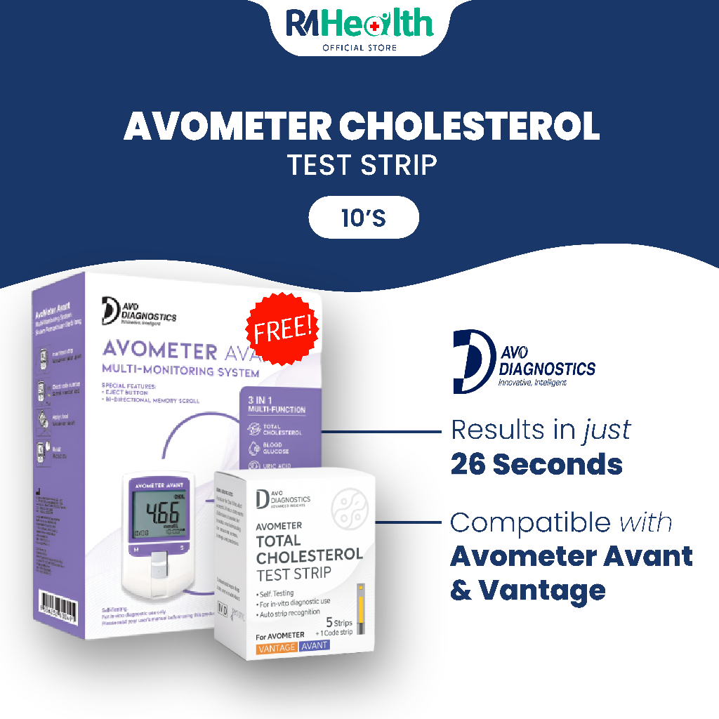 Avometer Cholesterol Strip FOC Avometer Avant Cholesterol Meter ...